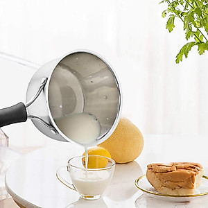 TeamFar 1qt Saucepan, Stainless Steel Sauce Pan with Lid, Milk Pan Cookware Professional with Long Heatproof Handle, Non Toxic & Healthy, Rust Free & Dishwasher Safe