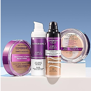 COVERGIRL & Olay Simply Ageless Instant Wrinkle Defying Foundation and Simply Ageless 3-in-1 Liquid Foundation, Classic Ivory Bundle, Variety Pack, 1 Fl Oz