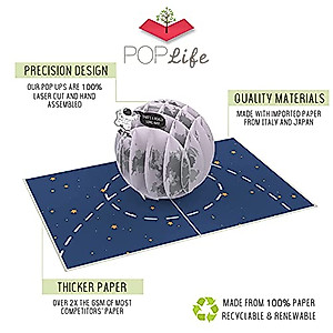 PopLife Love You to the MOON and Back 3D Pop Up Card - Valentine’s Day Card, Happy Birthday, Anniversary Surprise, Just Because, Mother's Day, Father's Day - for Husband, for Wife, for Son, for Daughter, for Mom, for Dad, for Grandson, for Granddaughter