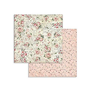 Stamperia Double Face Pink Christmas Scrapbook Paper Pad 8x8" Block 10 Sheets Double Sided Card Stock
