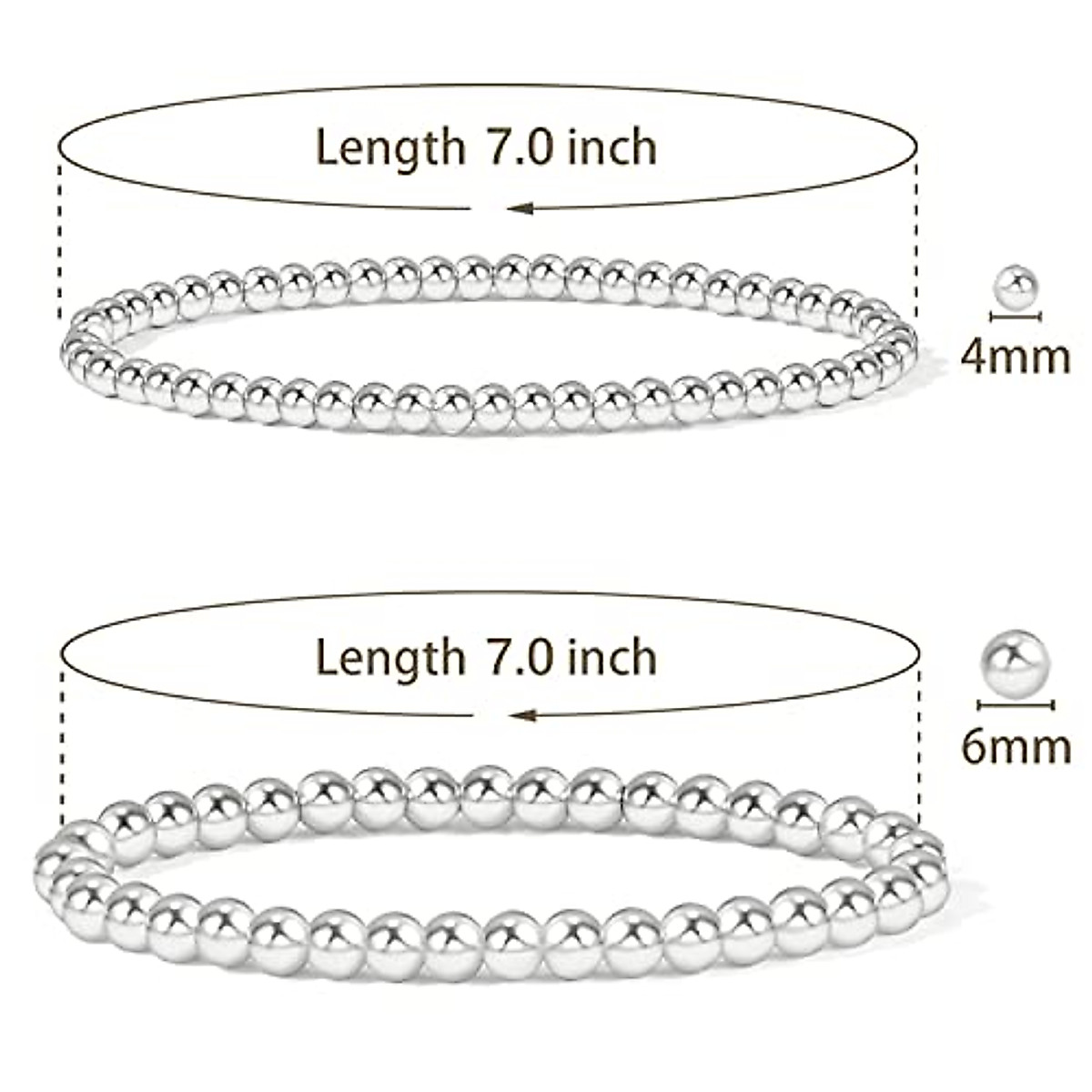 Elegance 11 designs Silver Bead Ball Bracelet Stretchable Elastic Gold Bead Bracelet For Women