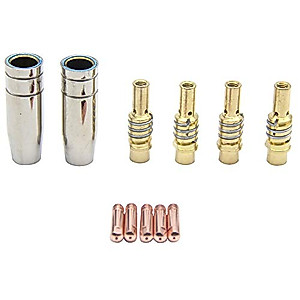 11pcs Durable MIG Welding Welder Torch Nozzles Tip Holder Contact Tips 0.040" Gas Diffuser Set