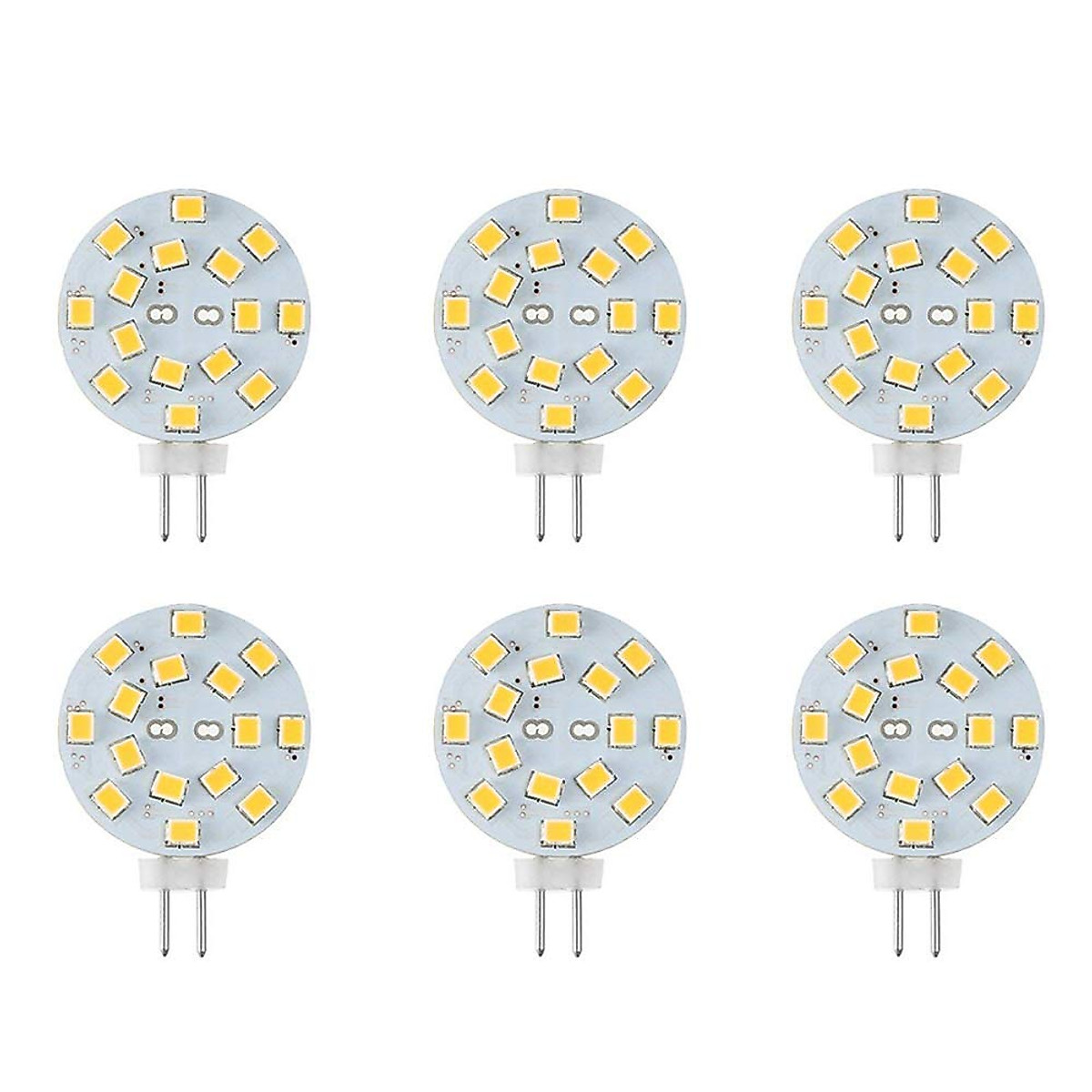 Makergroup 12V G4 LED Bulb 3W Bi-Pin LED Disc Light Bulb 20-30 Watt Equivalent Daylight White 6000K for Puck Lights in RV Trailers Campers Automotive Marine Landscape Lighting 6pcs
