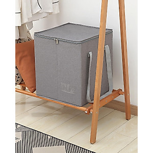 Qozary Clothes Hanger Organizer Bag-Rigid Hanger Storage Containers with Lid for Dustproof, Large Hanger Holder, Sturdy Hanger Caddy Organizer Box with Handle-Keep Hangers Separate