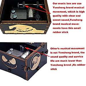 Hand Crank Music Box The Nightmare Before Christmas Laser Engraved Wood Musical Box Jack Skellington Gift for Christmas,Birthday,Valentine's Day,Mother's Day,Play This is Halloween(Image4)
