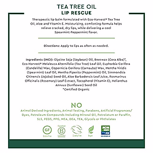 Desert Essence Lip Rescue Therapeutic with Tea Tree Oil - 0.15 Oz - Pack of 4 - Antiseptic Balm - For Cracked Lips, Cold Sores - For Softer, Smoother Lips - Unscented - Vitamin E - Aloe Vera