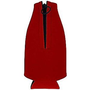 Blank Foam Beer Bottle Coolie (4 Pack, Red)