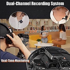 GODOX MoveLink M2 Kit for Cameras and Smartphones with Type c to 3.5mm Headphone Jack Adapter, 2.4GHZ Wireless Microphone System for Vlogger Youtuber, Interviewer Speaker Filmmaker