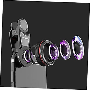 ABOOFAN 2pcs 120 Smart Phone Smartphone Phones Smartphone Camera Lens 4k Phone Lens Phone Camera Lens kit No Distortion Wide Angle Lens 15X Macro Lens 120 Degree Wide Angle Lens Cell Phone