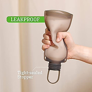 Haakaa Silicone Breastmilk Storage Bags Combo 9oz (5 Count)+ 4.4oz (5 Count), Reusable Leak Proof Breast Milk Storing Freezer Bags for Breastfeeding, BPA Free Food Grade Silicone