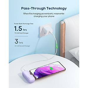 Kuulaa Small Portable Charger 5000mAh with Built-in USB C Cable & 26800mAh High Capacity Power Bank Dual-Output Battery Pack