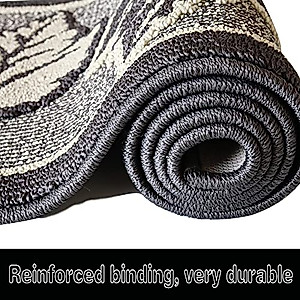 Kitchen Rugs And Mats Non Skid Washable, 2 Piece Set 20"X32"+20"X47", Soft Anti And Stain Resistance Absorbent Runner Rugs For Front Of Sink, Kitchen Mats For Floor, Black And White Kitchen Rugs