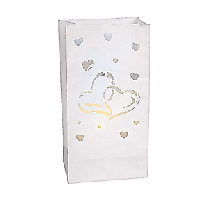 Luminary Bags Paper Two Hearts (12 Pack) Weddings/Bridal Showers/Party Supplies
