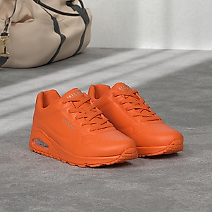 Skechers Women's Uno-Night Shades Sneaker, Orange, 8
