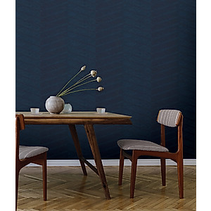 Scott Living SLS3979 Indigo Wayward Peel & Stick Wallpaper, Blue