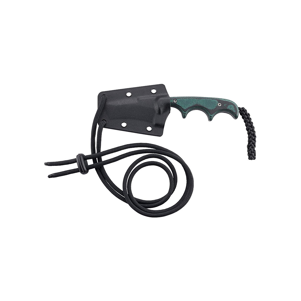 CRKT Minimalist Bowie Neck Knife: Compact Fixed Blade Knife, Folts Utility Knife with Bead Blast Blade, Resin Infused Fiber Handle, and Sheath 2387