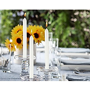BOLSIUS 10 Count Household White Dinner Candles - 9 Inches - Premium European Quality - Approx. 8 Hours Burn Time - Unscented Dripless and Smokeless, Restaurant, Wedding, Spa, and Party Candlesticks