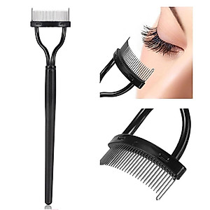 Pinkiou Eyelash Curlers with Comb and Eeylash Separator Set Professional Lash Curler with Built-in Comb Ergonomic Heart-Shaped Handle and Eyelash Comb Tool for Daily Makeup
