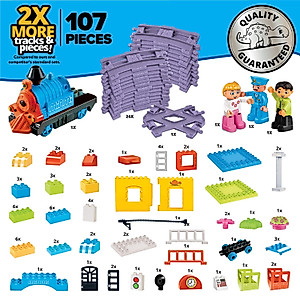Electric Train Set-Toddler Train Toy Figures & Playsets for Age 2-10Year Old Boy Toy Trains, Kids Toy Train Sets for Boys&Girls, Mini Engine Steam Train Model Train (107 Pieces)