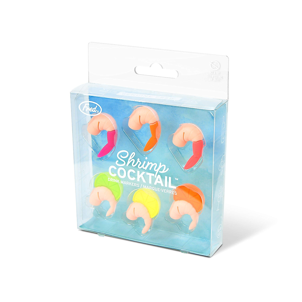 Genuine Fred Shrimp Cocktail-Drink Markers-6, Set of 6, Orange