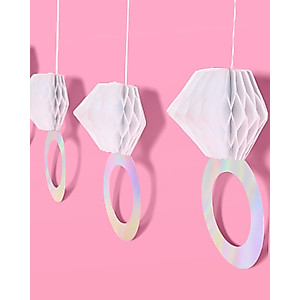 xo, Fetti Diamond Ring 3D Pop Up Banner - 5 Ft. | Engagement Party Decoration, Proposal Decor, Bachelorette Backdrop, Bride To Be Photobooth, Bridal Shower Supplies