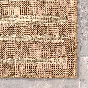 nuLOOM 5' x 8' Outdoor Performance Area Rug, Stain Resistant, Weather Resistant, High Traffic, Patio, Balcony, Outside, Marin Brown