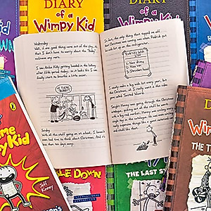 Jeff Kinney Diary of a Wimpy Kid 19 Books Series, Complete Collection 1-19 Books of Boxed Set, Gift Set for Boys Girls (20220205)