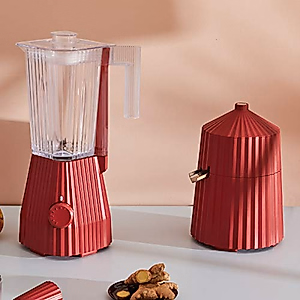 Alessi MDL09R/USA Plissé Blender in thermoplastic resin, red. Graduated pitcher in thermoplastic resin (PCTG). US plug. 700W