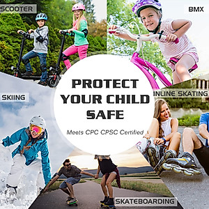 LEDIVO Kids Adjustable Helmet Suitable for Ages 3-9 Years Toddler Boys Girls, Sports Protective Gear Set Knee Elbow Wrist Pads for Bike Bicycle Skateboard Scooter Rollerblading