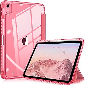 Fintie Hybrid Slim Case for iPad 10th Generation 10.9 Inch Tablet (2022 Model) - [Built-in Pencil Holder] Shockproof Cover with Clear Transparent Back Shell, Auto Wake/Sleep, Watermelon