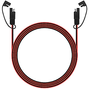 Halokny SAE Double Head with Dustproof and Waterproof Cover SAE Extension Cable, SAE Conversion Wirel 14AWG for SAE Plug of Automobile and Solar Panel (3Ft / 1M)