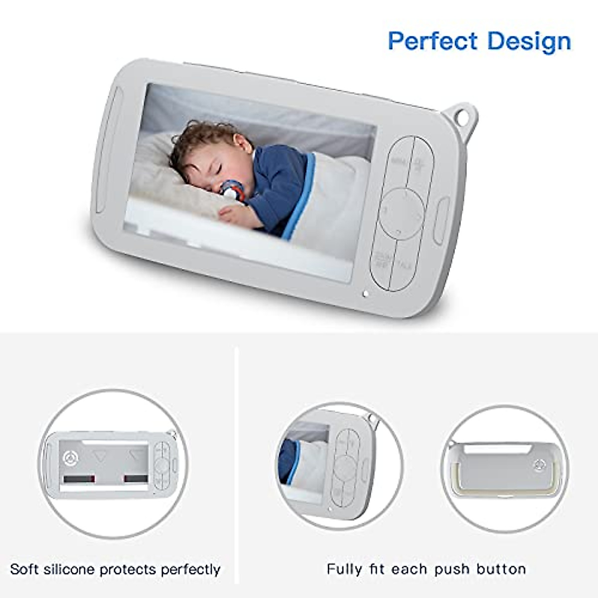 Koroao Silicone Case, Scratch Resistant and Dust Cover for Infant Optics DXR-8 PRO Baby Monitor-Fully Protect Baby Optics DXR-8 PRO Baby Monitor Silicone Case (Not Compatible Optics DXR-8) (Grey)