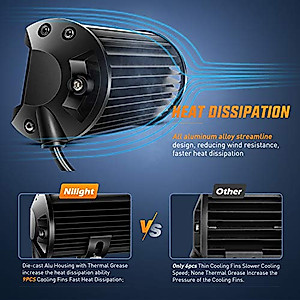 Nilight Led Light Bar 12Inch 300W Triple Row Flood Spot Combo 30000LM Bar Driving Boat Lighting Led Off Road Lights for Trucks,2 Years Warranty