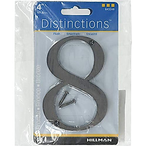 Distinctions 843248 4" Flush Mount House Number 8, No Size, Bronze