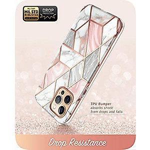 i-Blason Cosmo Series Case for iPhone 12 Pro Max 6.7 inch (2020 Release), Slim Full-Body Stylish Protective Case with Built-in Screen Protector (Marble)