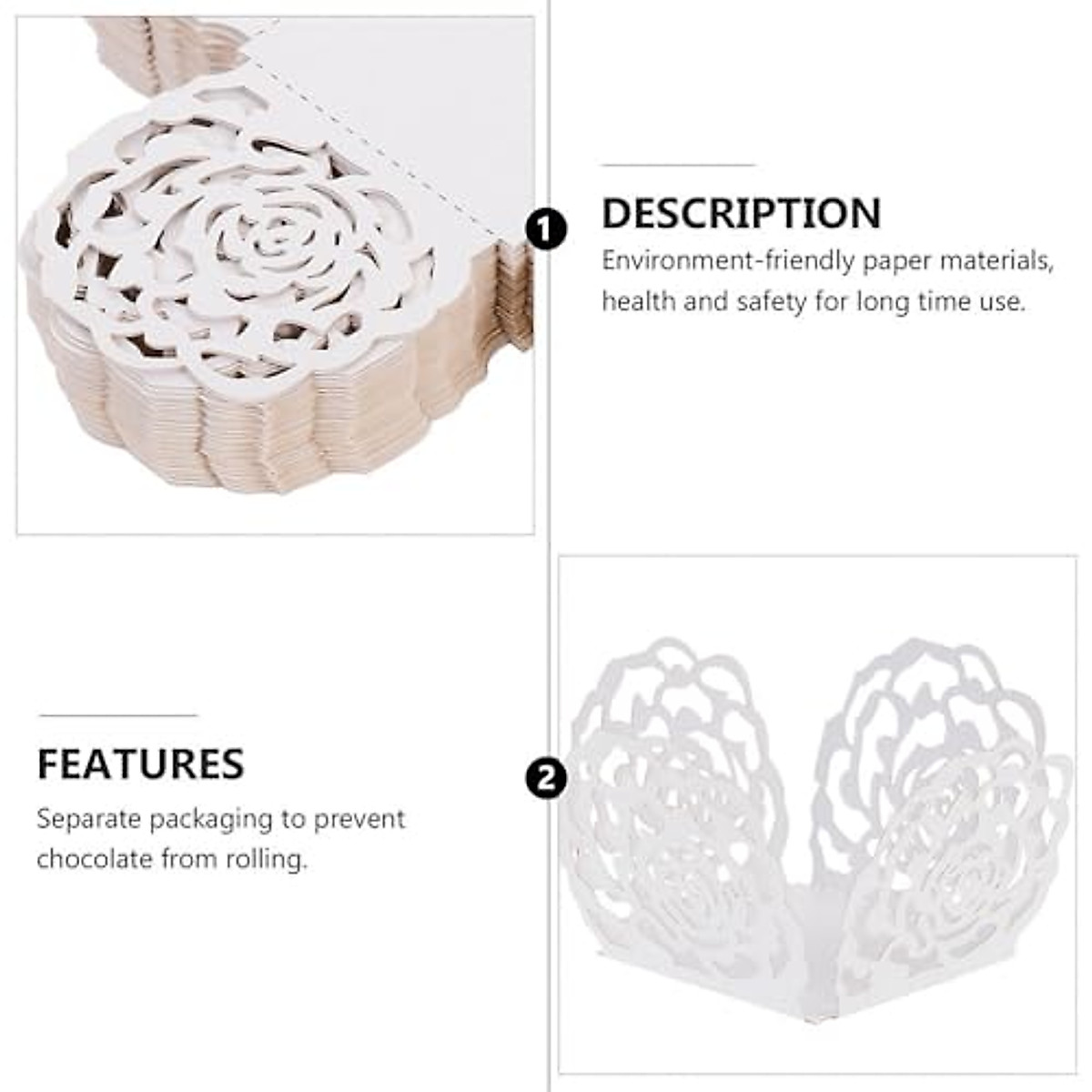 Kichvoe Gift Wrapping Paper Chocolate Packing Paper 100pcs Candy Cups Truffle Wrapper Muffin Liner Flared Paper Baking Cup Cupcake Case Tray for Bridal Shower Birthday Wedding Wedding Decor