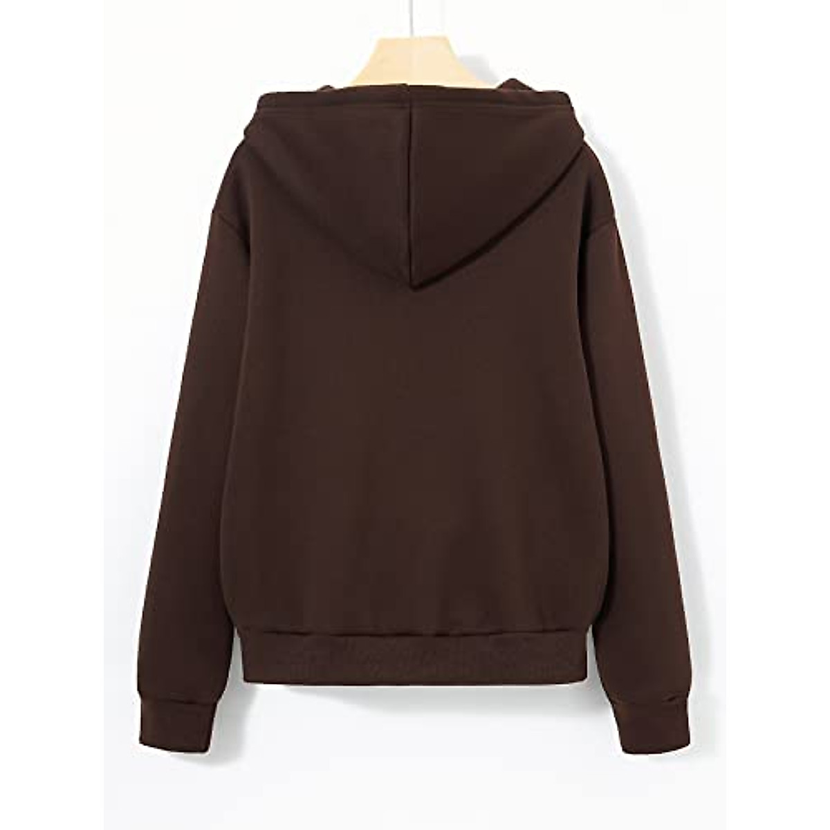 Floerns Women's Long Sleeve Zip Up Skeleton Hoodie Graphic Sweatshirt Jackets Coffee Brown L