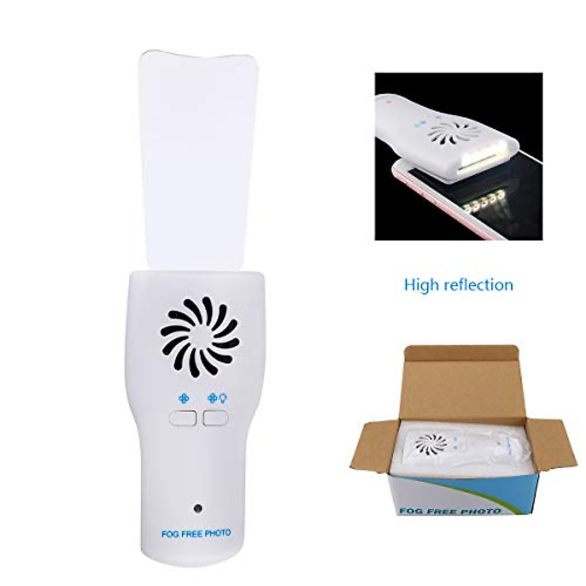 OUBO US Stock Occlusal Mirror Orthodontic LED Fog-Free Photo Mirror Stainless Steel Observation Mirror