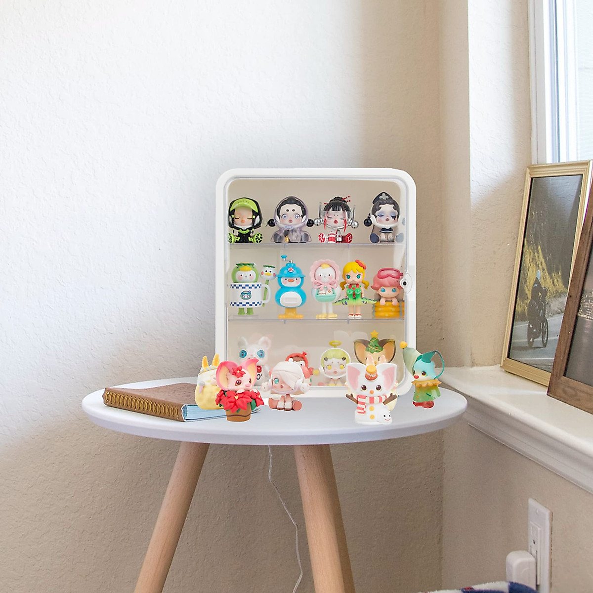 PACMAXI Acrylic Display Case for Mini Funko Pop Figures, Display Cabinet for Mini Funko Pop Figures, Clear Storage Box Cabinet Organizer for Mini Toys, Collections and Stone Rock (Wall Mounted)