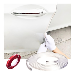 Ziciner Car Door Edge Guards, 16Ft (5M) Auto Edge Trim Rubber Seal Protector with U Shape, Automotive Anti-Collision Door Entry Trim Molding Protection, Universal Fit for Most Car (Transparent White)