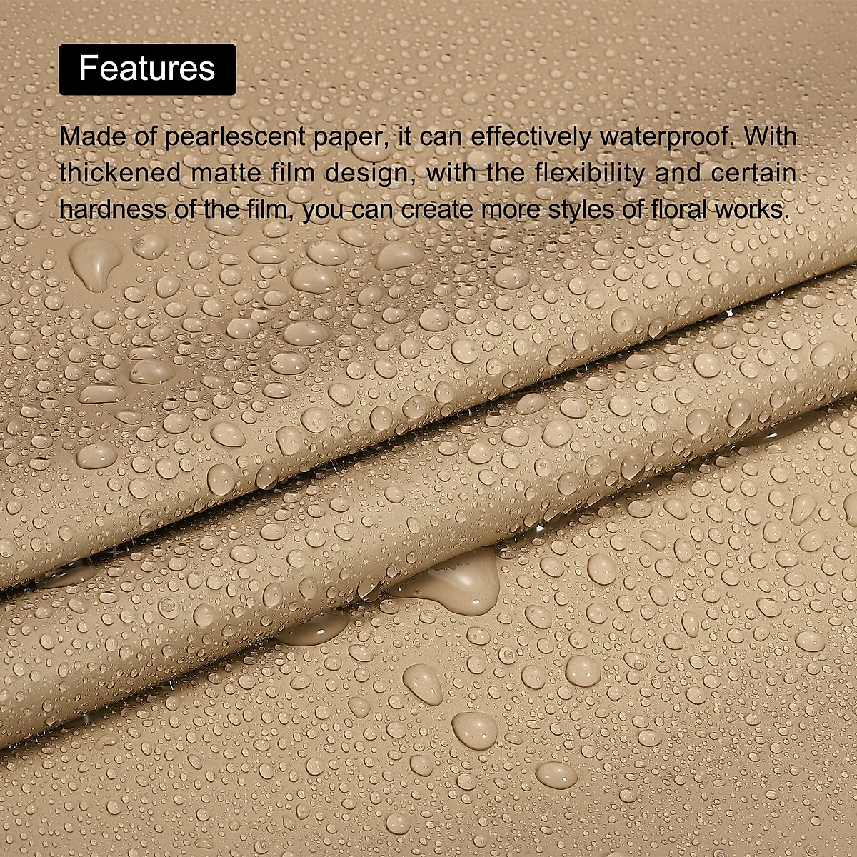 MECCANIXITY 10 Pcs Flower Wrapping Paper 22.8x22.8 Inch Waterproof Florists Wrapping Paper for Florist Bouquet Supplies, DIY Crafts, Gift/Gift Box Packaging Brown