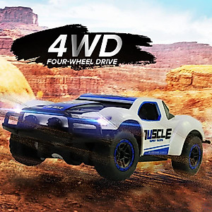 Desdoni Remote Control Car, 2.4Ghz 1/43 Scale Model 4WD 14KM/H Racing Car Toys, RC Car for Kid Boys with Led Lights, Hobby RC Cars Toys Birthday Gifts Boys Girls