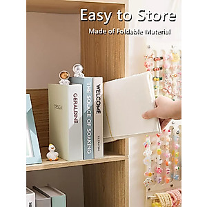 Aiqriwv 2 Pack Hair Bows Holder,Hair Clips Storage Hanger Large Capacity,Hair Bows Organizer Wall Hanging for Girl Room,Hair Accessories Organizer（White）