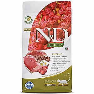 Farmina N&D Functional Quinoa Urinary Duck Cranberry and Chamomille Dry Cat Food 3.3 Pounds