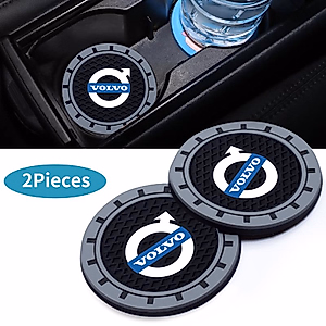 2PCS Car Cup Holder Coasters for Volvo XC40 XC60 XC90 V90 V60 S90 S60 2016-2020 2021 2022,Non-Slip Car Coasters for Cup Holder,Silicon Car Cup Mat Car Cup Holder Insert,2.75'' Car Cup Mat for Car