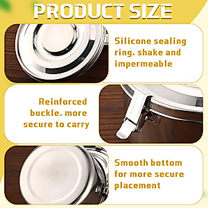 6 Pieces Stainless Steel Food Storage Containers Snack Lunchbox Metal Containers with Lid for Kids Flour Sugar Canisters Smell Proof Stackable Leakproof for Camping Trip Picnic Soup Salad Leftover