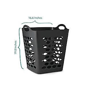 SEDLAV Hamper, Laundry Basket Plastic, Black, 20”, Hampers For Laundry, Dirty Clothes Hamper, Storage For Clothes. Ideal Hamper For Closet, Bathroom, Bedroom, Laundry Basket