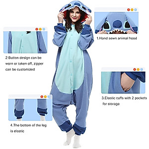 Christmas Adult Stich Onesie Animal Pajamas Cosplay Costumes Party Wear