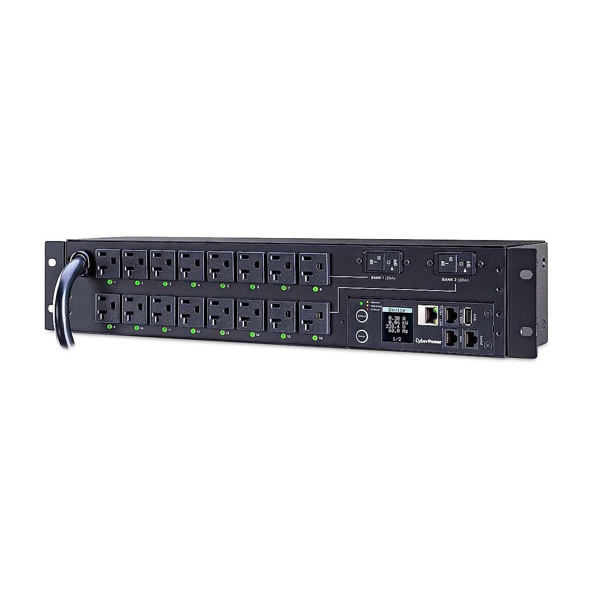 CyberPower PDU41003 Switched PDU, 120V/30A, 16 Outlets, 2U Rackmount