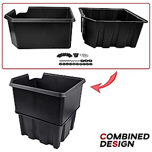 SAUTVS Under Seat Storage Box for Polaris Ranger XP 1000 18-23, Poly Underseat Combined Storage Bin for Polaris Ranger XP 1000 / Crew XP 1000 Diesel EPS Accessories 2018-2023, Replace #2882910